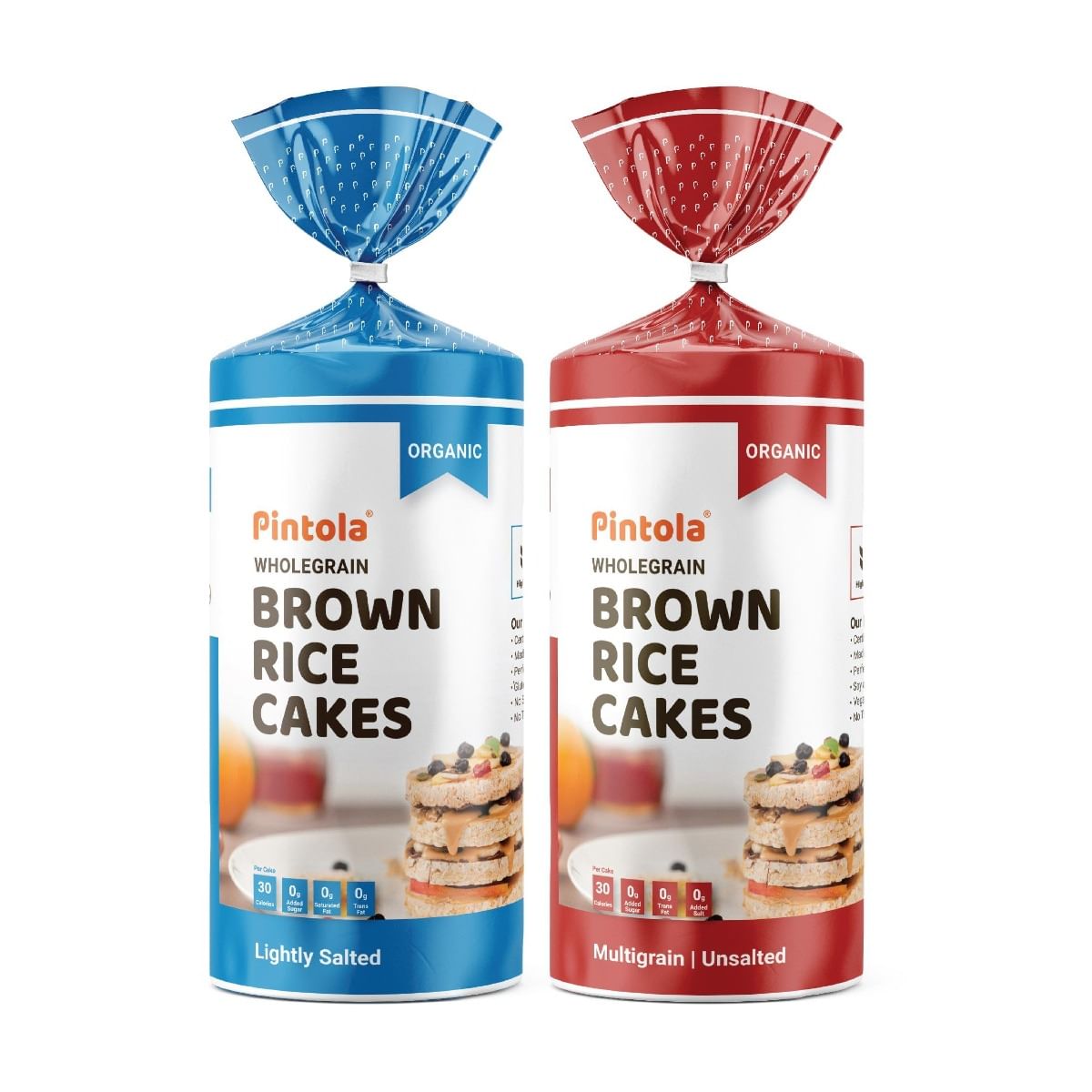 Pintola Organic Wholegrain Brown Rice Cakes Combo Pack (All Natural)