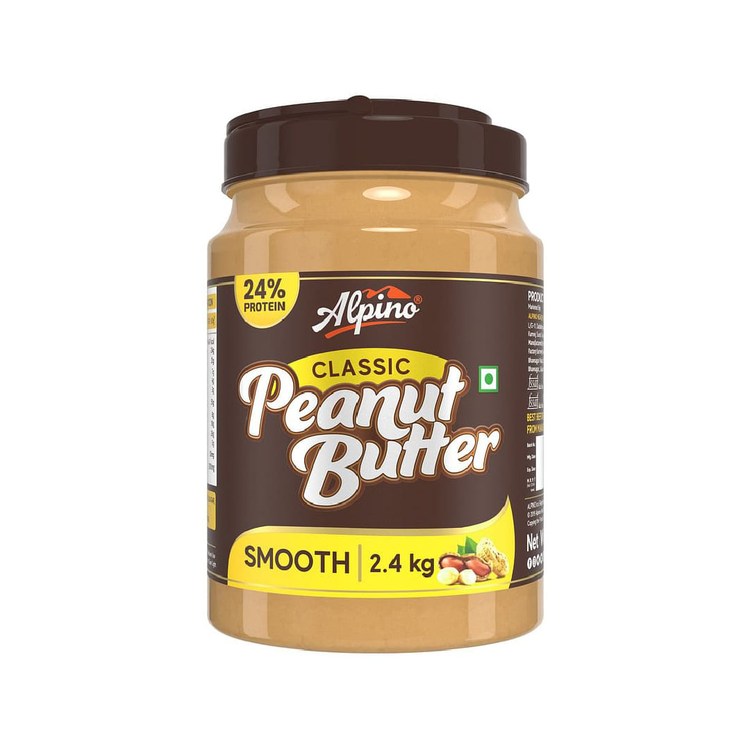 Alpino Classic Peanut Butter Smooth 2.4 KG | 90% Roasted Peanuts | High ...