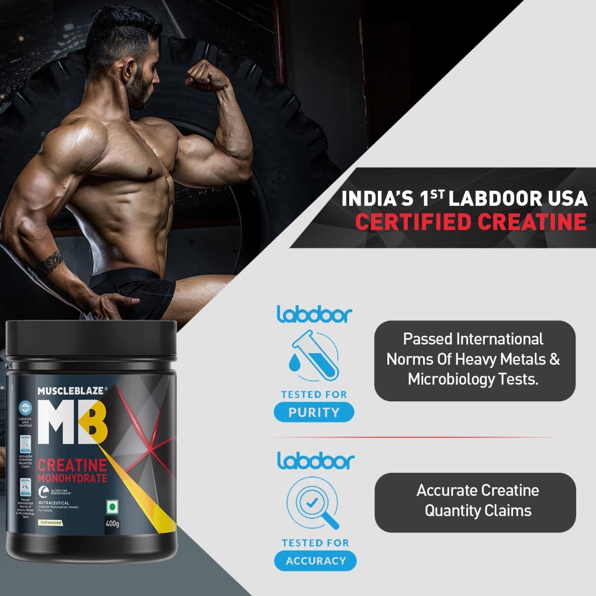 MuscleBlaze MB Creatine Monohydrate 400g | 133 Servings | Unflavoured ...