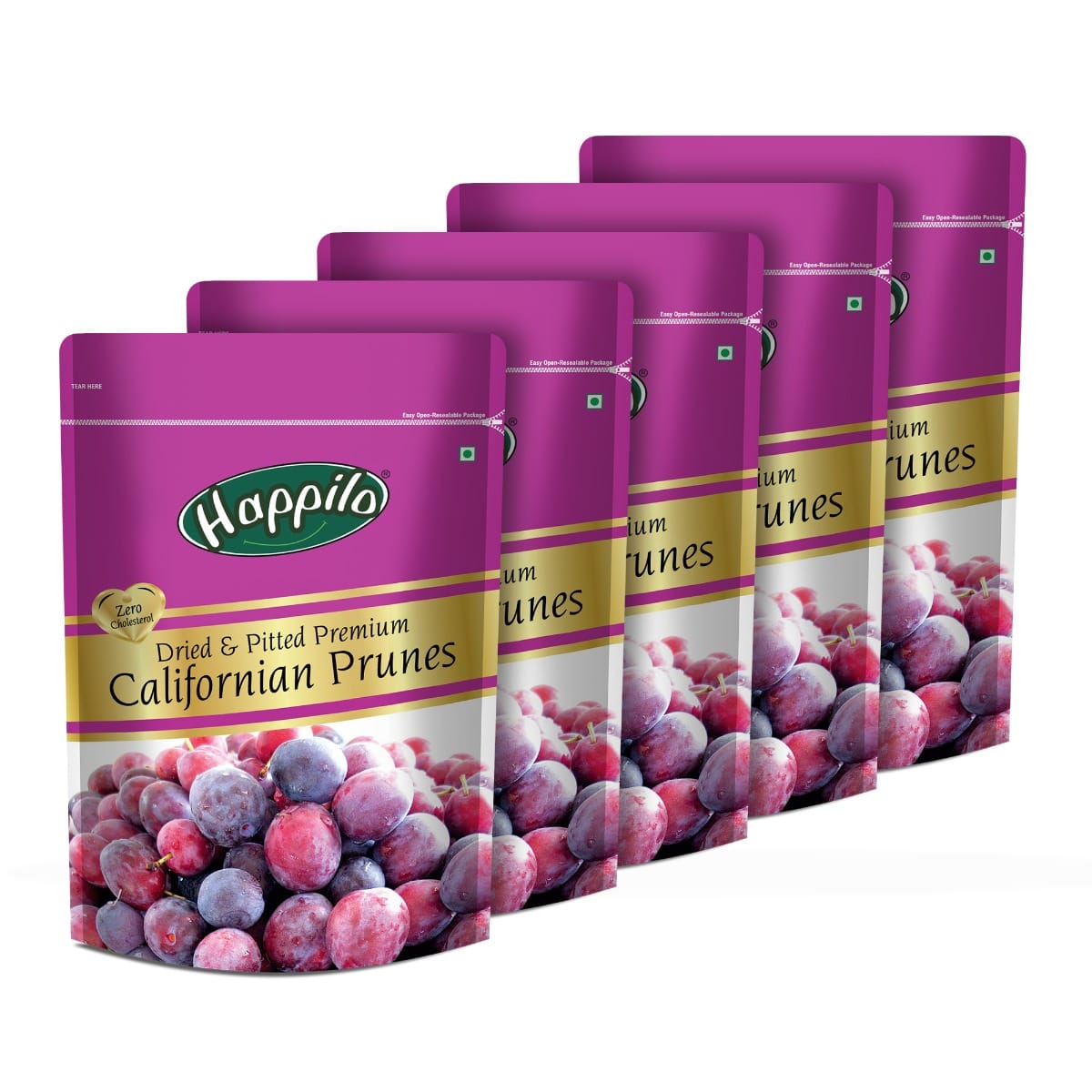 Happilo Premium Californian Pitted Prunes 200g (Pack of 5)