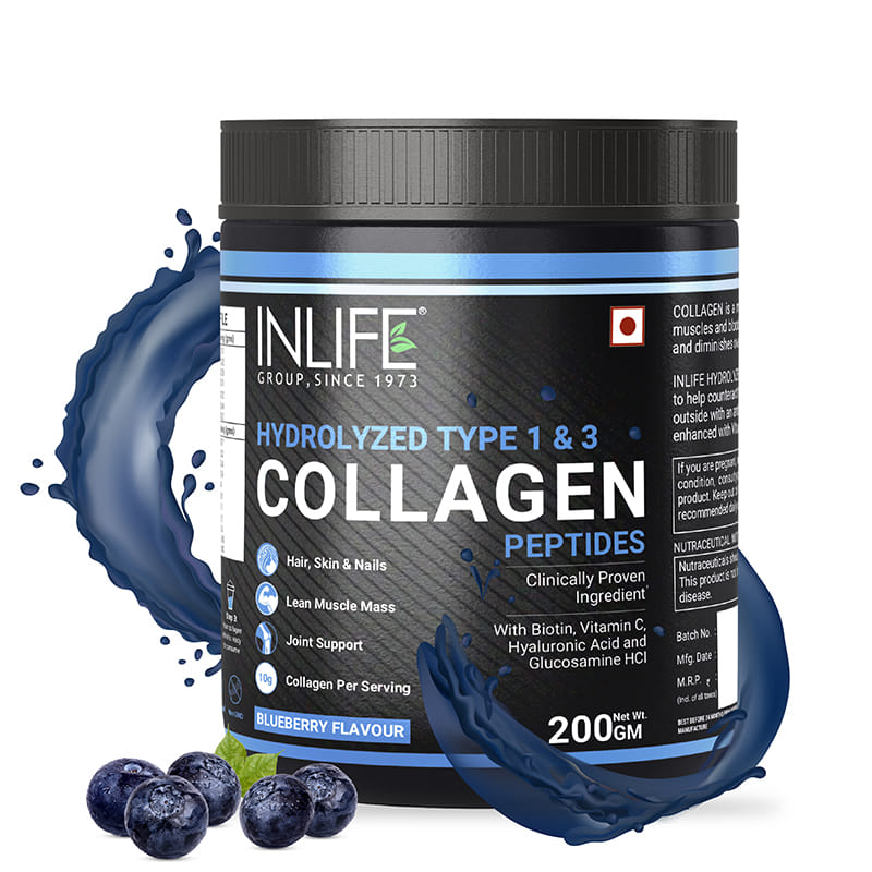 INLIFE Hydrolyzed Collagen Peptides Powder Supplements Type 1 and 3 ...