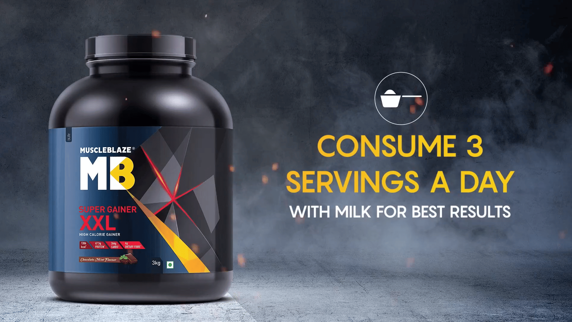 MuscleBlaze Super Gainer XXL (Chocolate, 5kg / 11lbs, 50 Servings ...