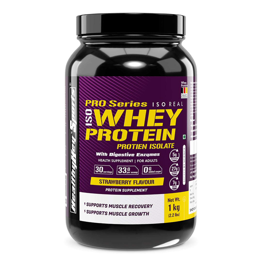 HealthyHey Sports Produced in USA ISO Real 90% Whey Protein Strawberry ...