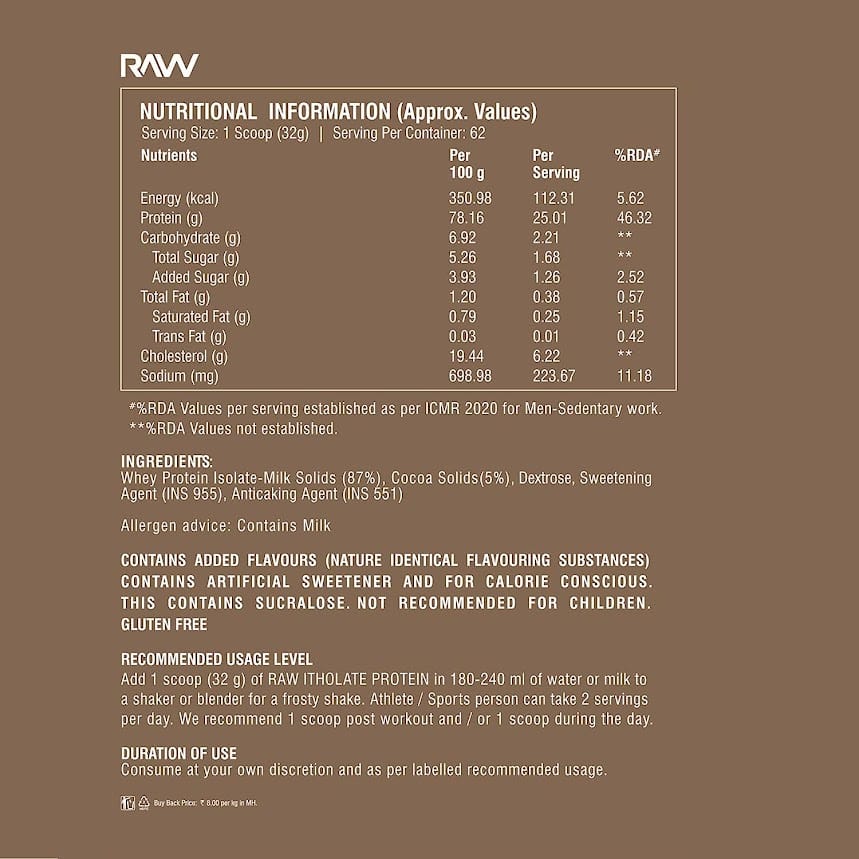 HEALTHFARM RAW CBUM Itholate Whey Protein Powder | Naturally Flavored ...