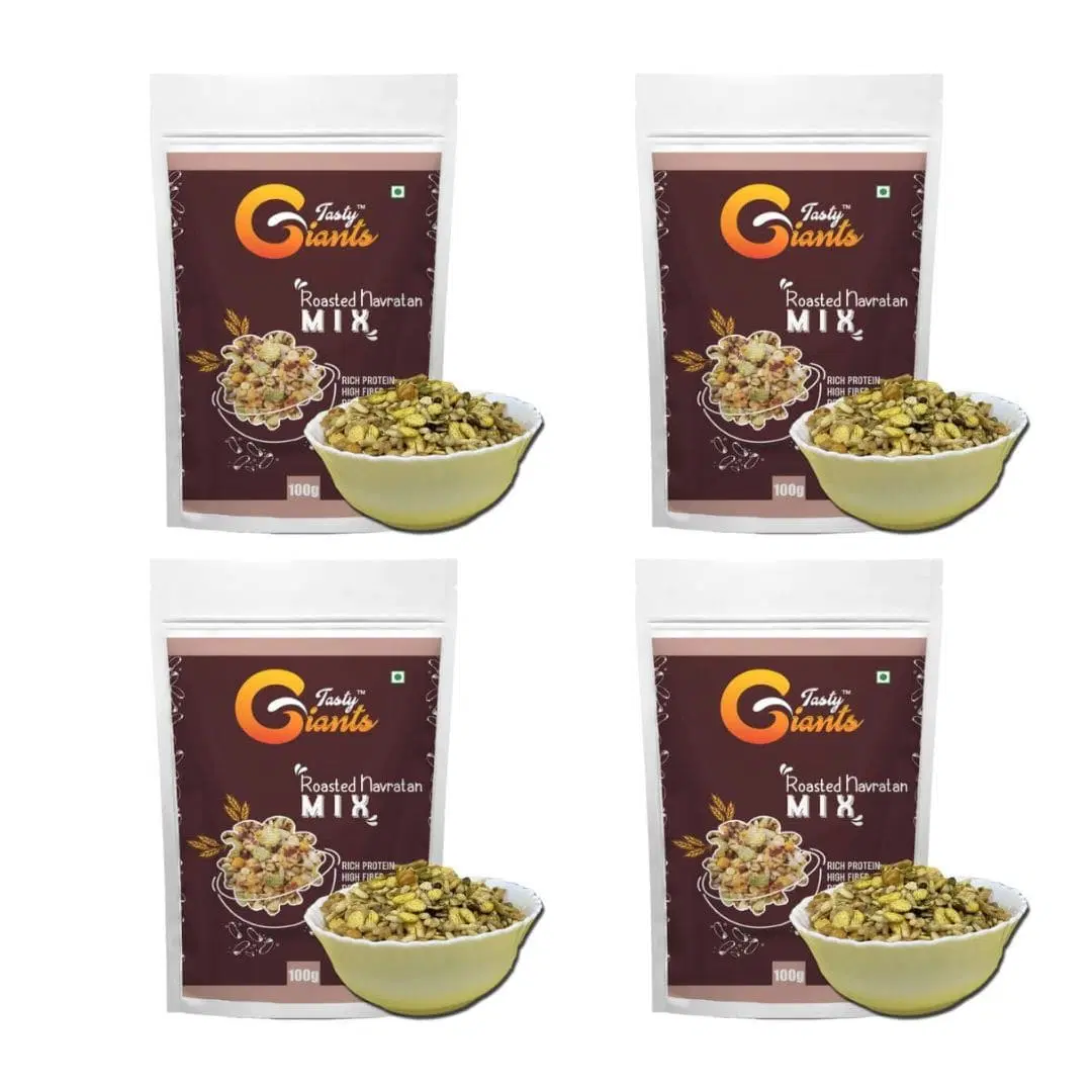 Tasty Giants Roasted Snacks Combo (Pack of 4, 100g Each) | Navratan Mix ...