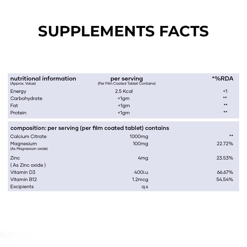 Mars by GHC Calcium Vitamin D3 Tablets for Men (60N - Pack of 1)