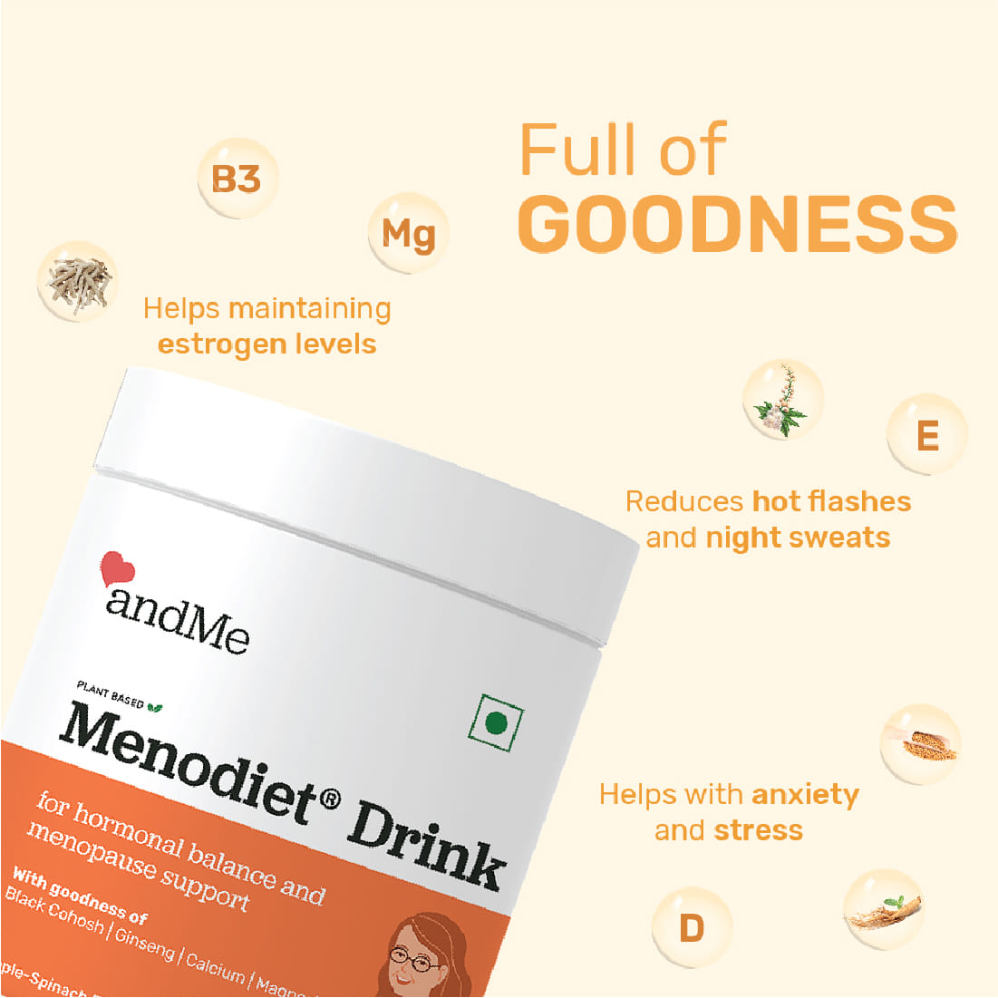 andMe MenoDiet Plant based Menopause Relief Drink - 250 gm