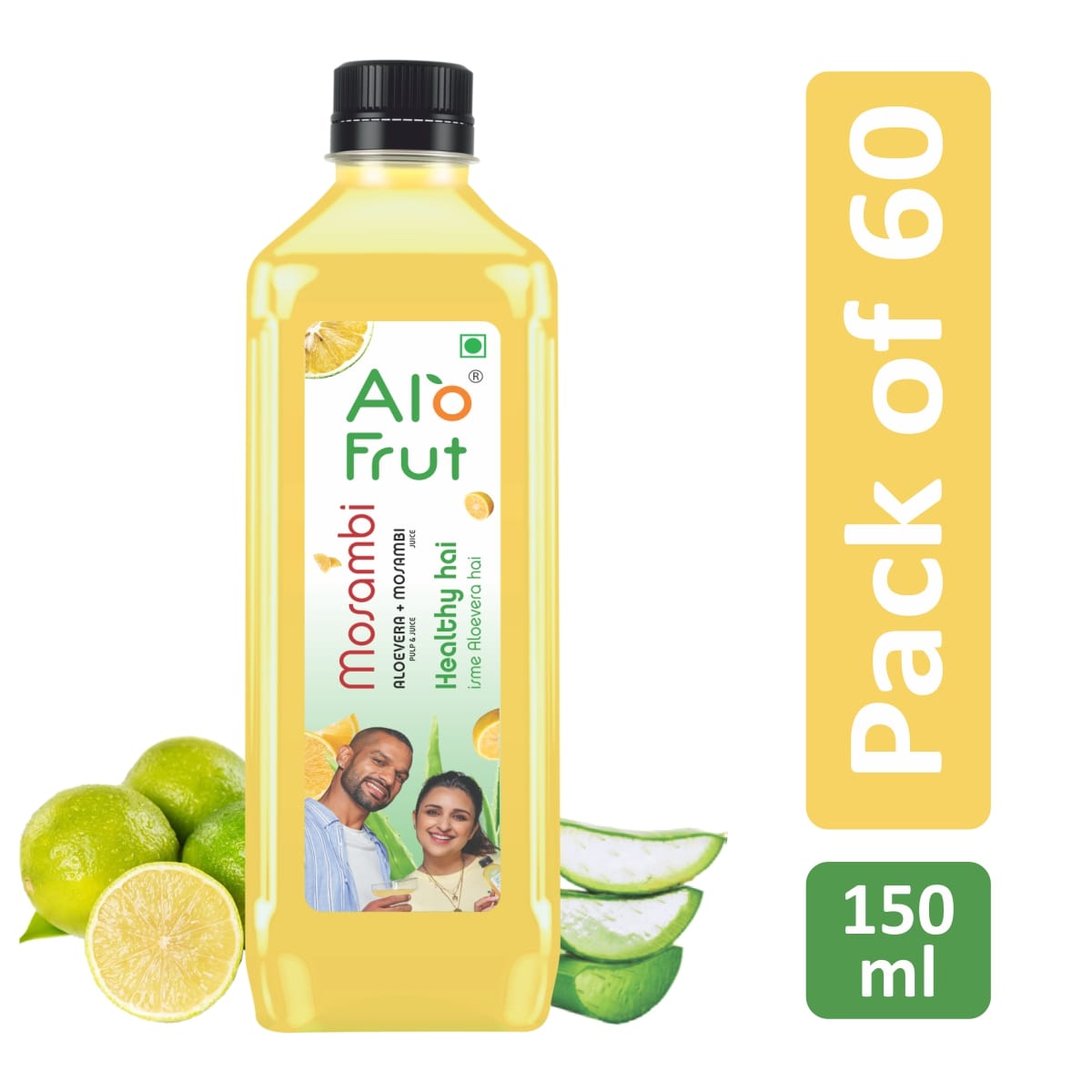 Alo Frut Mosambi Aloevera Juice 150 ml (Pack of 60)
