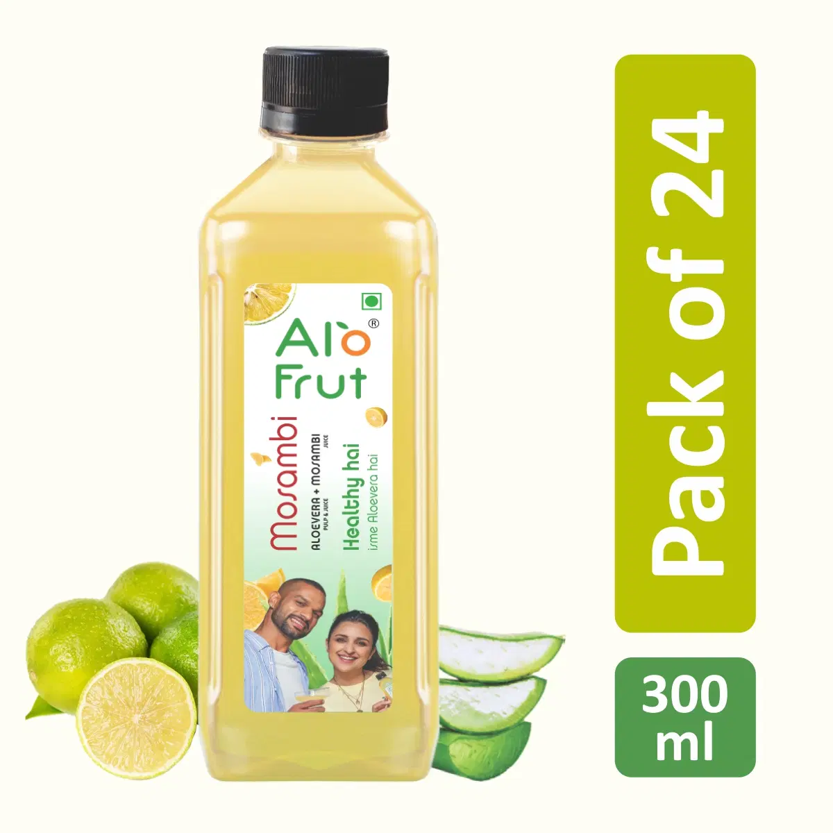 Alo Frut Mosambi Aloevera Juice 300 ml (Pack of 24)