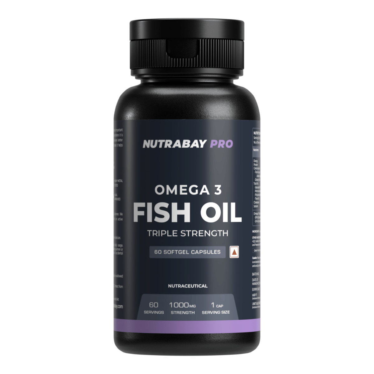 Nutrabay Pro Omega 3 Fish Oil (Triple Strength) - 1000Mg, 60 Capsules ...