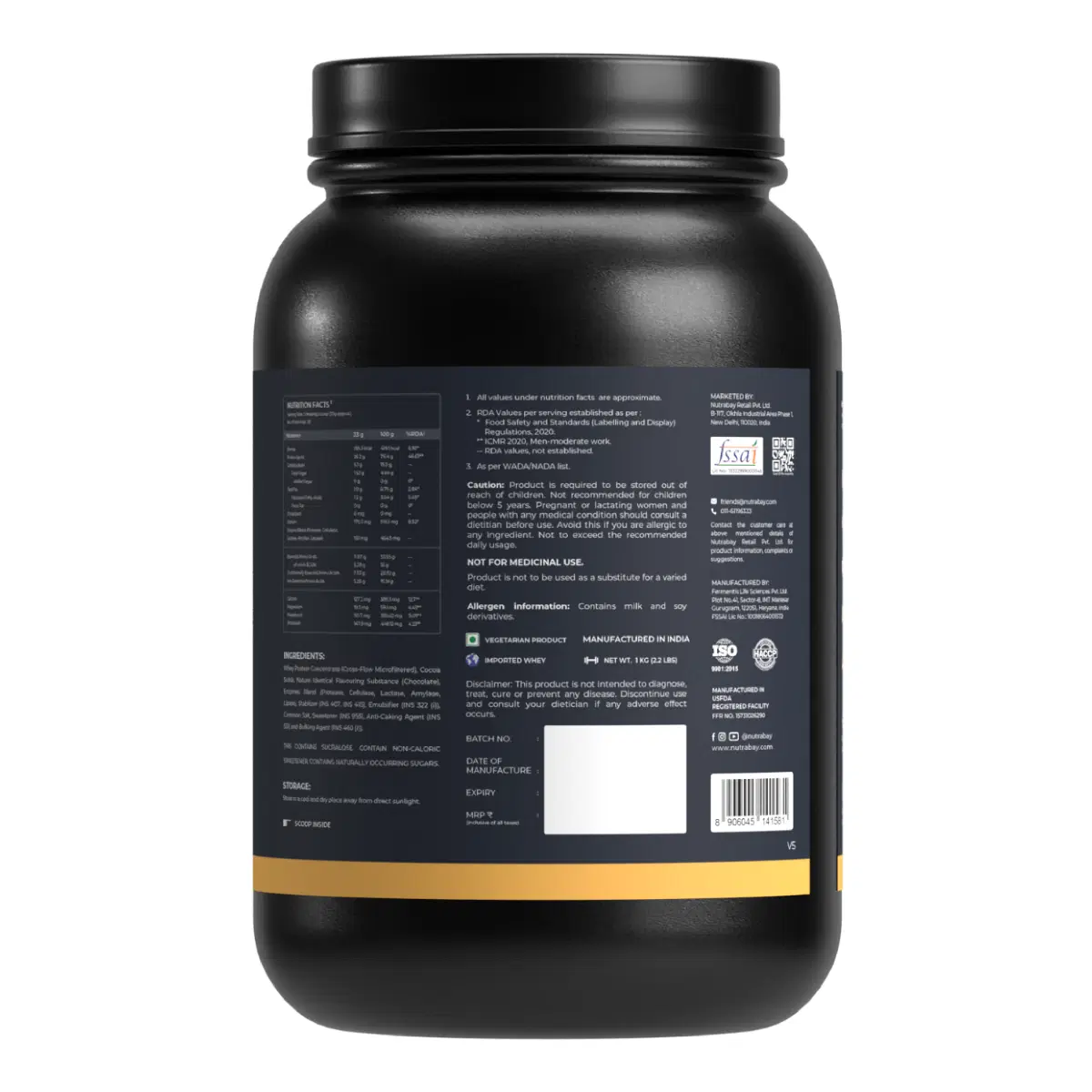 Nutrabay Gold 100% Whey Protein Concentrate With Digestive Enzymes ...