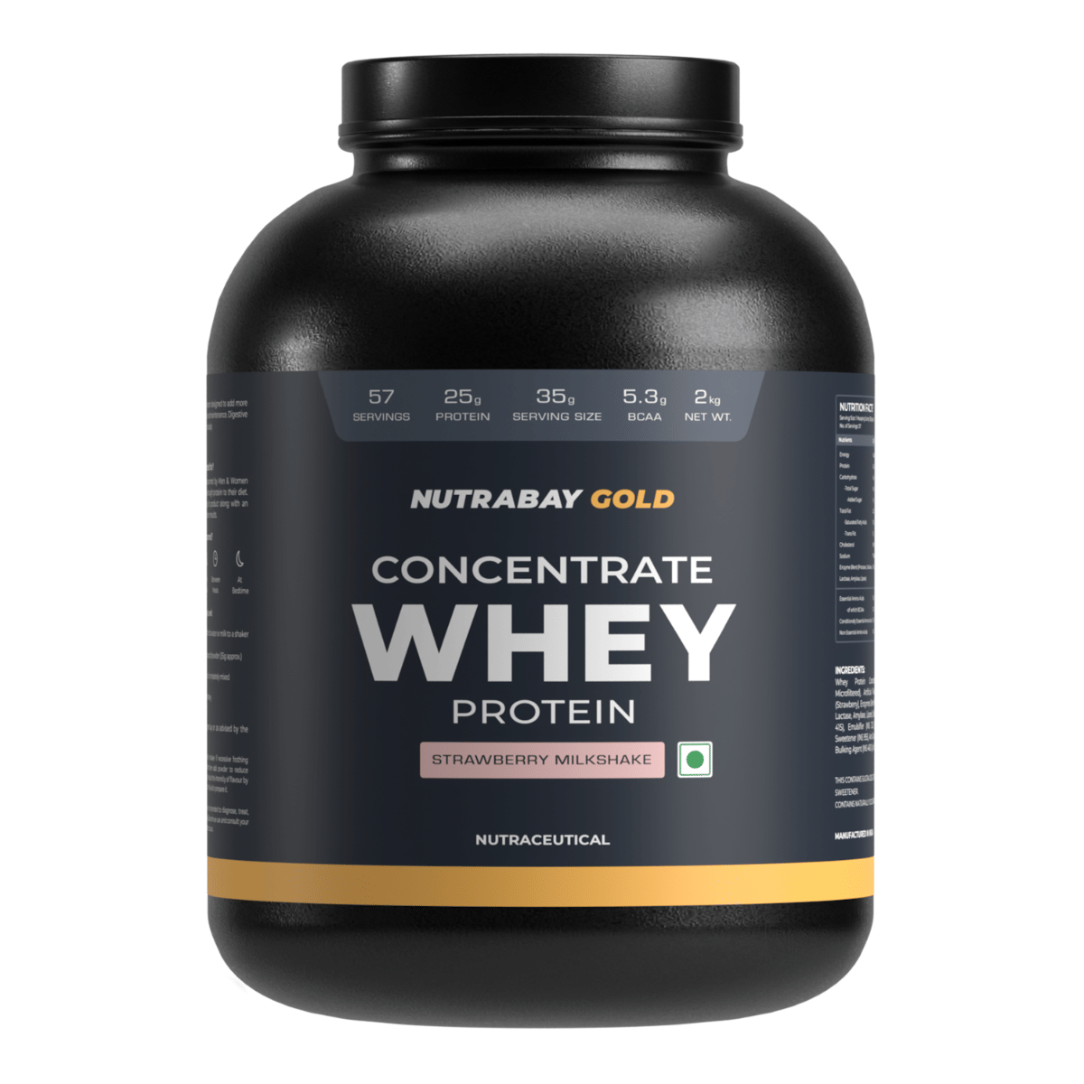 Nutrabay Gold Whey Protein Concentrate 2Kg | 57 Serving | 25g Protein ...