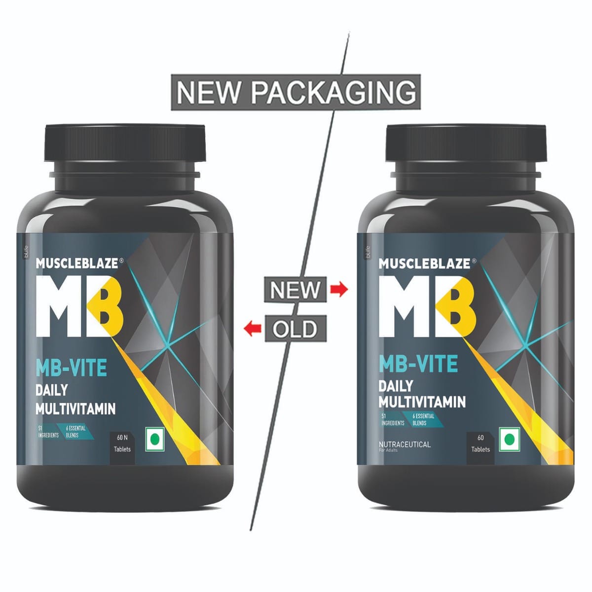 MuscleBlaze MB-Vite Daily Multivitamin | 60 Tablets | 51 Ingredients ...