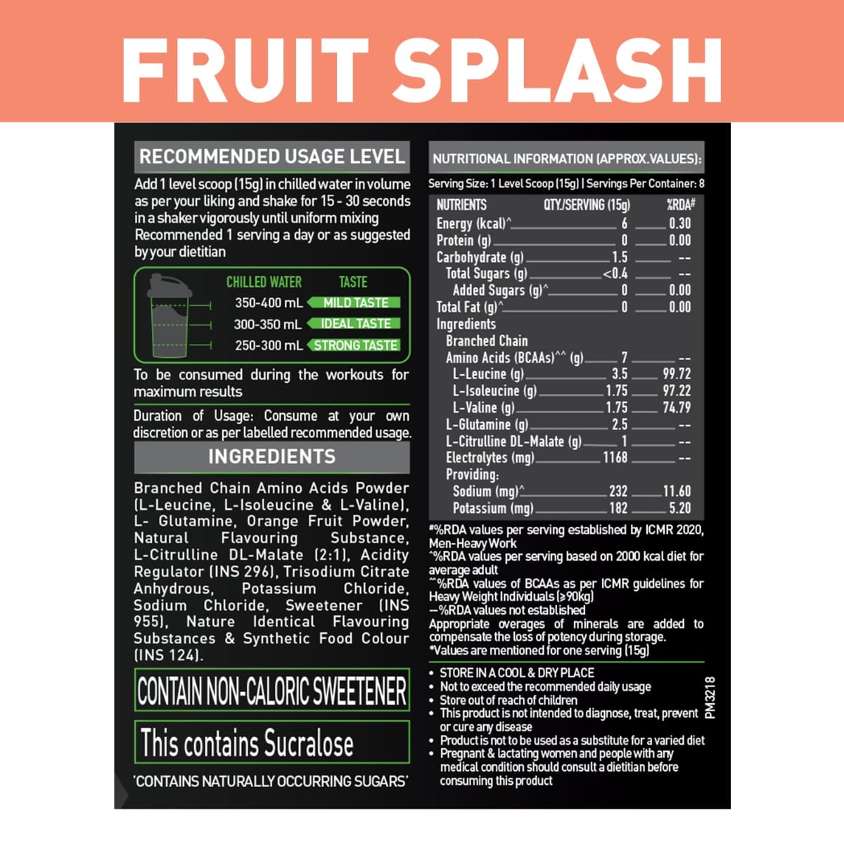 MuscleBlaze MB BCAA Pro, Powerful Intra Workout, with 7g Vegan BCAAs ...