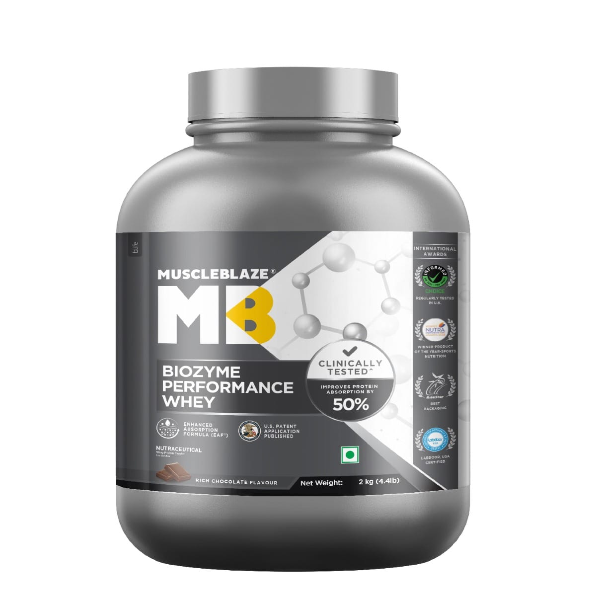 MuscleBlaze MB Biozyme Performance Whey 2kg | 55 Servings | Rich ...