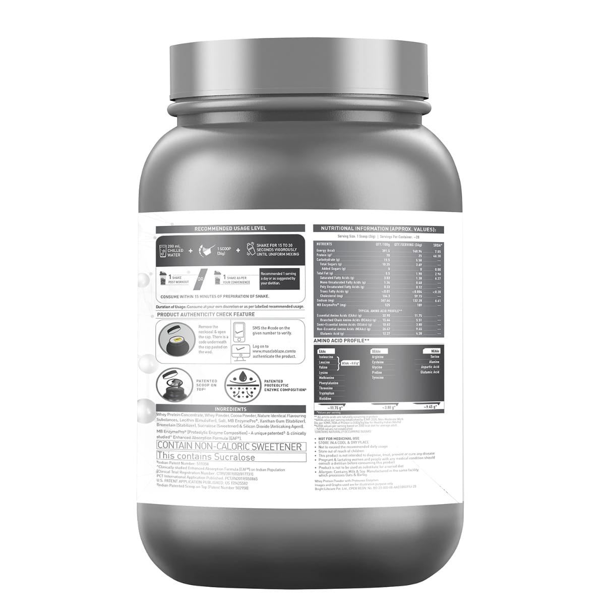 MuscleBlaze MB Biozyme Performance Whey 1kg | 28 Serving | Rich ...