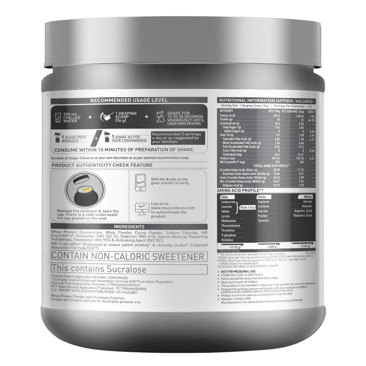 MuscleBlaze MB Biozyme Performance Whey 500g | 14 Serving | Rich ...