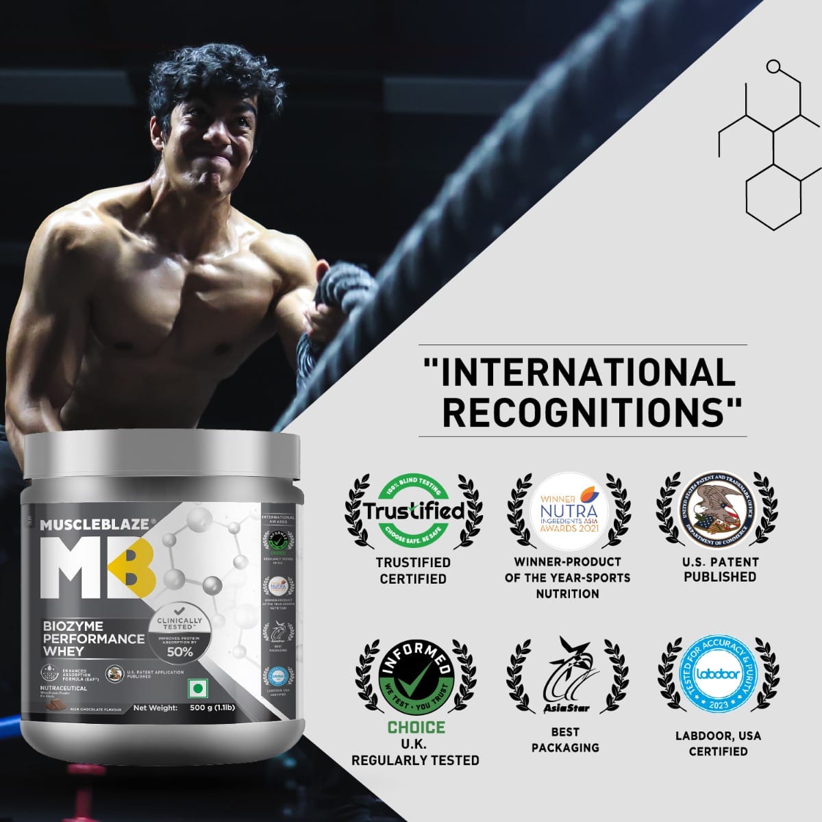 MuscleBlaze MB Biozyme Performance Whey 500g | 14 Serving | Rich ...