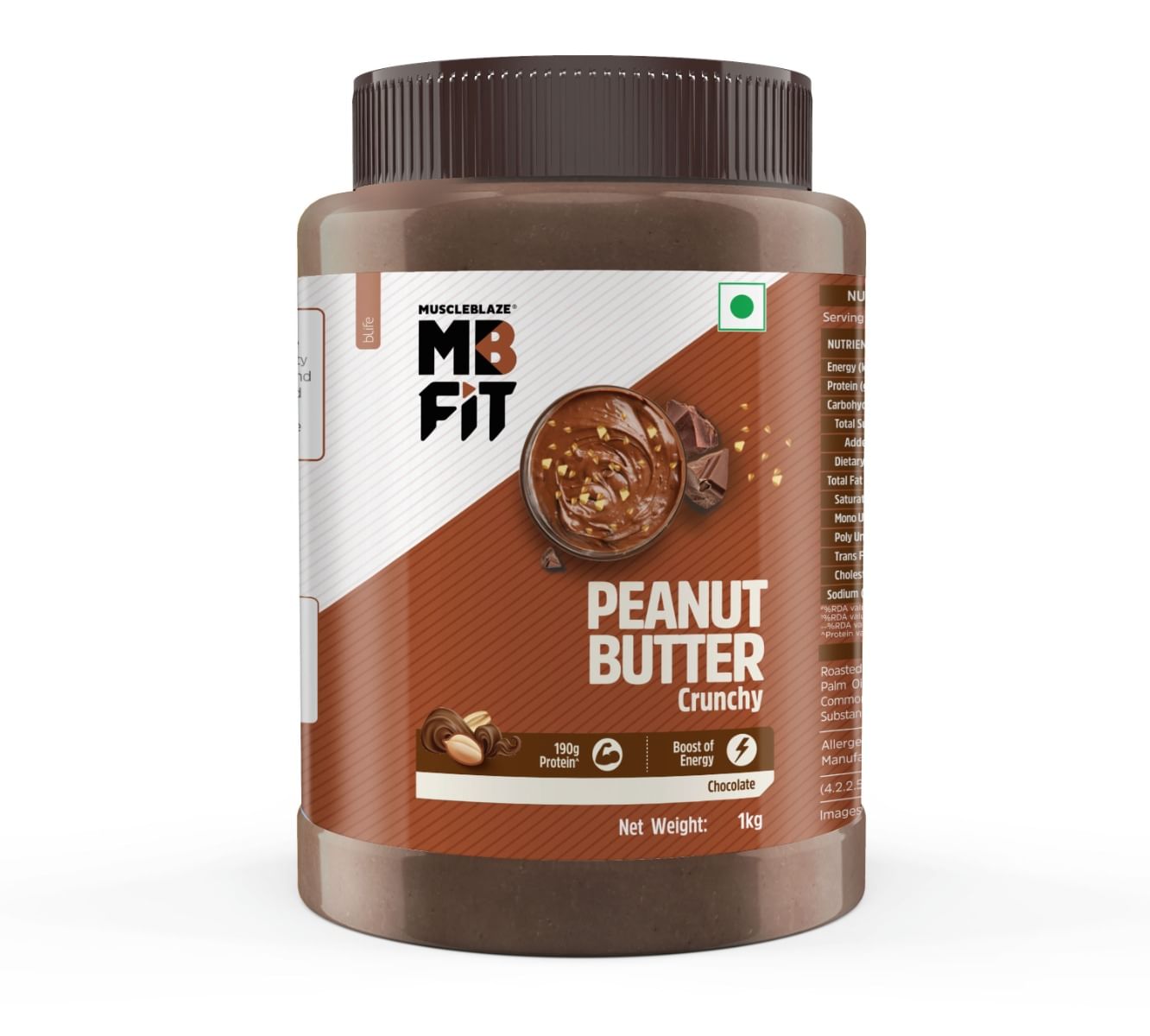 MuscleBlaze MB Peanut Butter Crunchy 1kg | 29 Servings | Chocolate ...