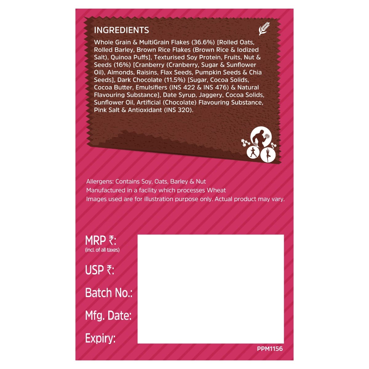MuscleBlaze MB High Protein Muesli, Dark Chocolate & Cranberry, 22 g ...