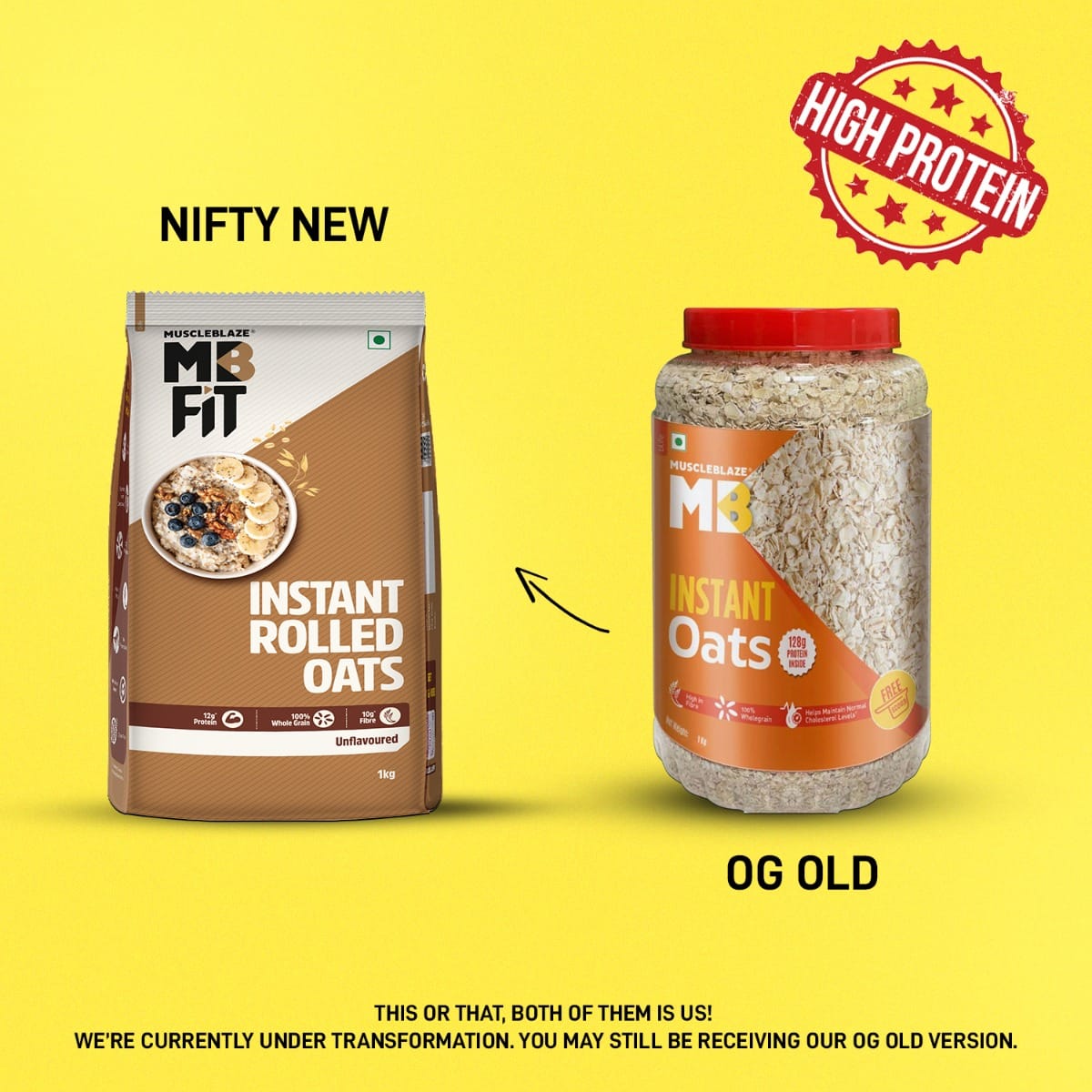 MuscleBlaze Fit Instant Oats 1 kg, Unflavoured | 12 g Protein, 100% ...