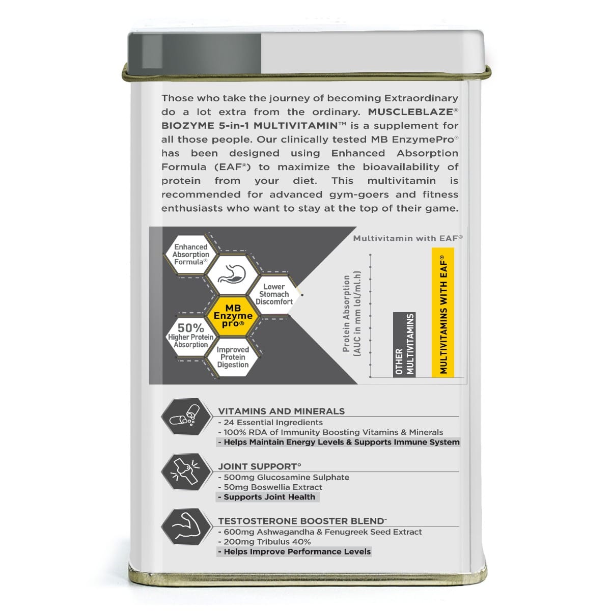 MuscleBlaze MB Biozyme Daily Multivitamin | 90 Tablets | Vitamins ...