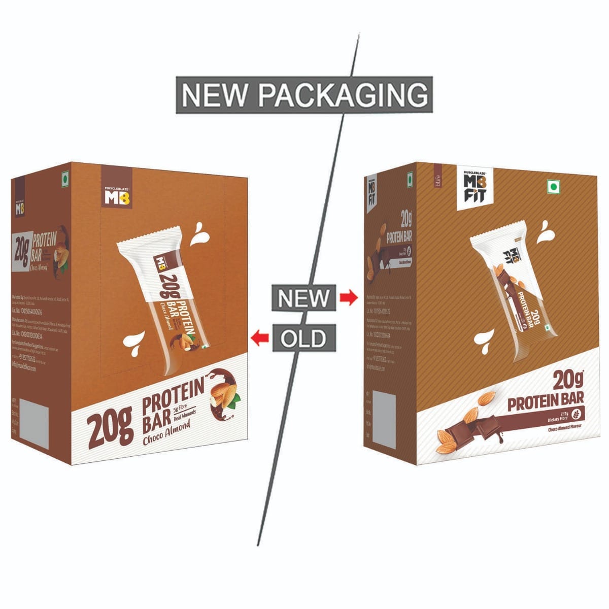 MuscleBlaze MB Protein Bar | 20g Protein | Choco Almond Flavour ...