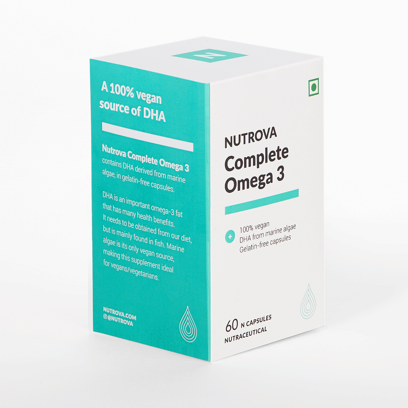 Nutrova Complete Omega 3 Vegan And Gelatin-Free 60 Capsules With Marine ...