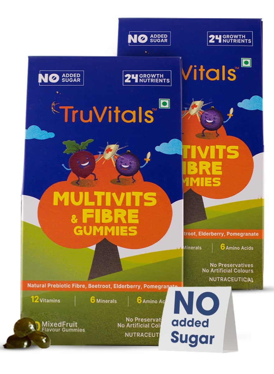 TruVitals New Multi-Vitamin & Fiber Gummie-Pack of 2