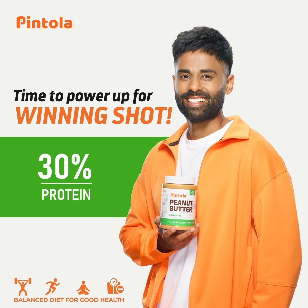 Pintola All Natural Peanut Butter | Rich in Fiber, 30g Protein | Non ...