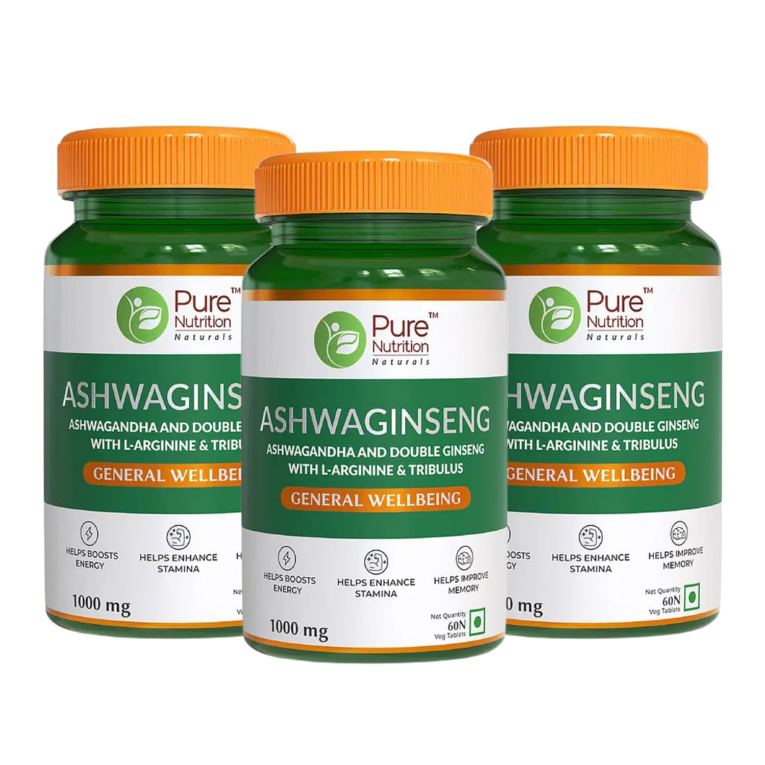 Pure Nutrition Ashwa Ginseng with Root Extract Ashwagandha Tribulus ...
