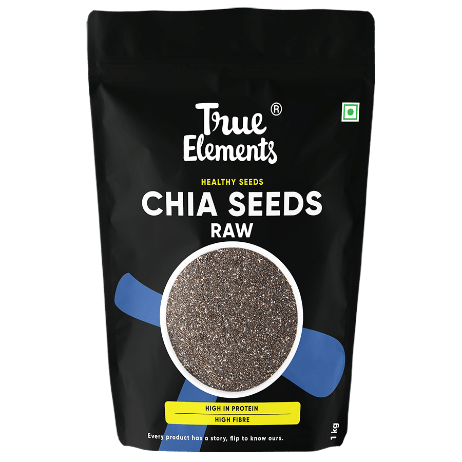 True Elements Raw Chia Seeds - 1kg - Non-GMO | Seeds for Eating | Rich ...