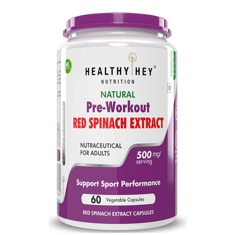 HealthyHey Nutrition Natural Pre-Workout Red Spinach Extract 60 capsules