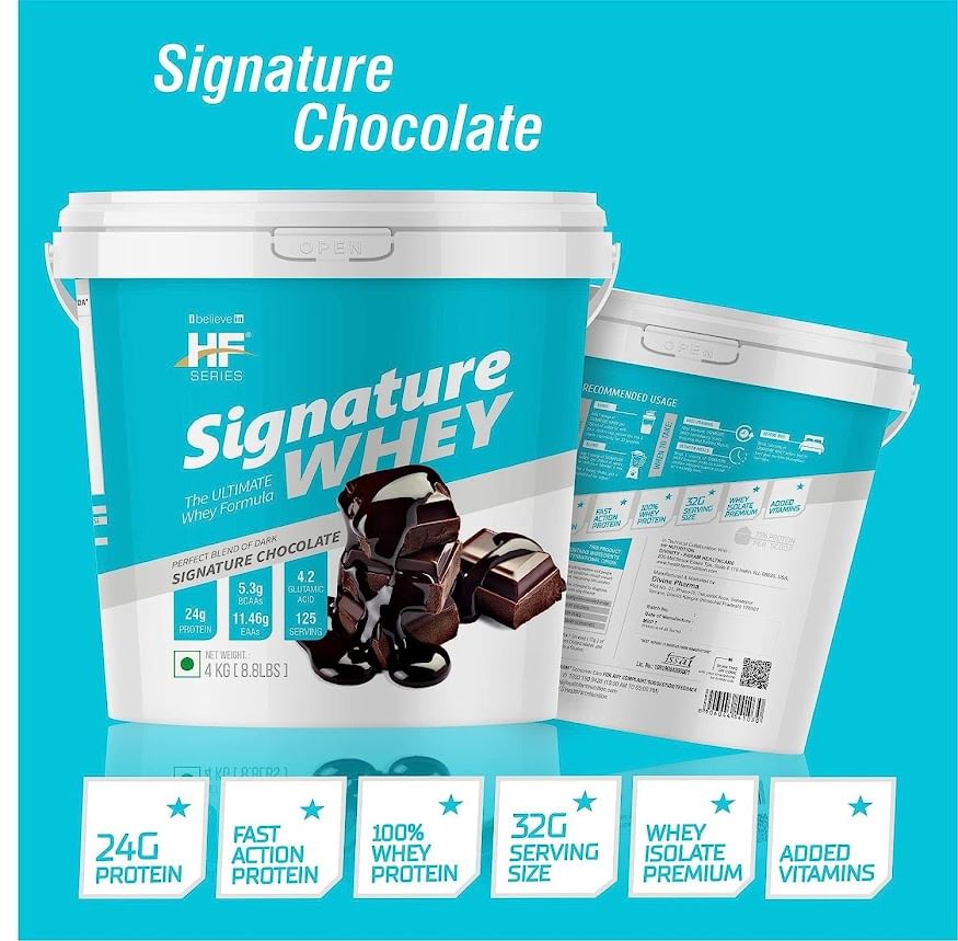 HF Series Signature Whey Protein Powder 4kg | Chocolate | 125 SERVINGS ...