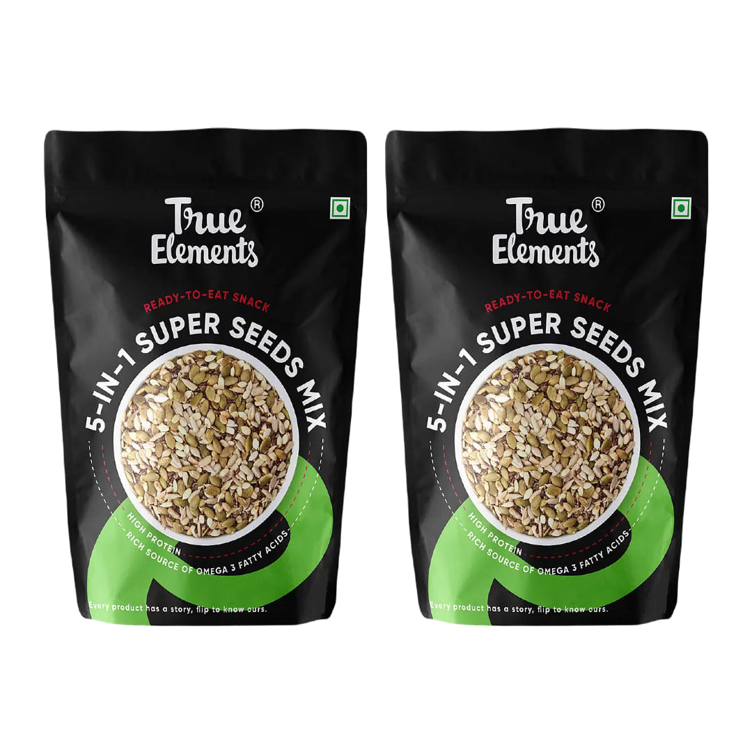 True Elements 5 in 1 Mix Seeds 250 g (125 g x 2) - Seeds Combo for ...