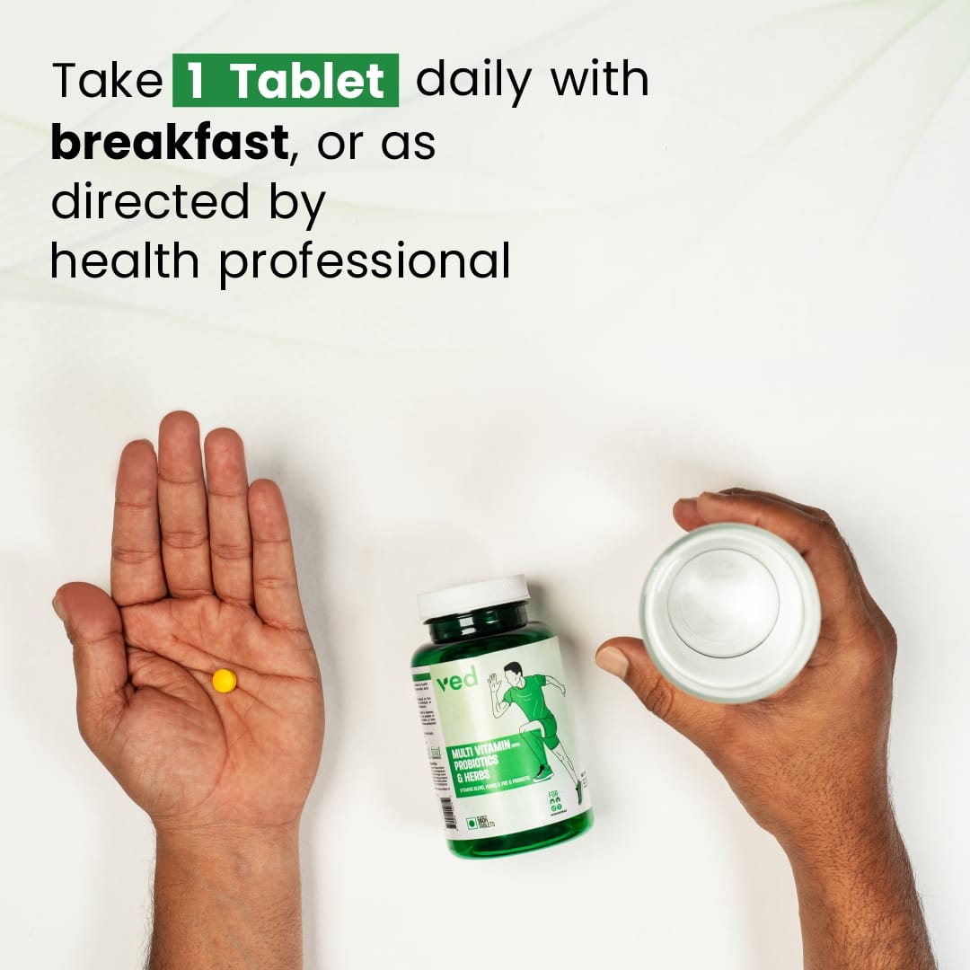 VEDayu Multivitamin Tablets for Men & Women with Probiotics & Ginseng ...