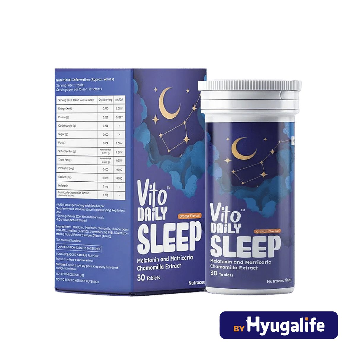 Vito Daily Sleep | 30 Tablets | Orange Flavour | Melatonin & Chamomile ...
