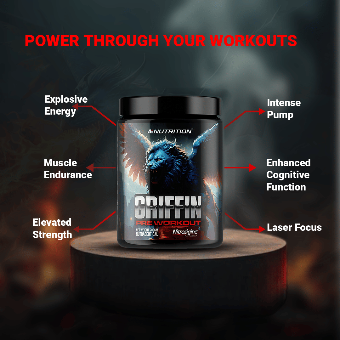 AI Nutrition Griffin Preworkout for Men & Women | Energy Focus Strength ...