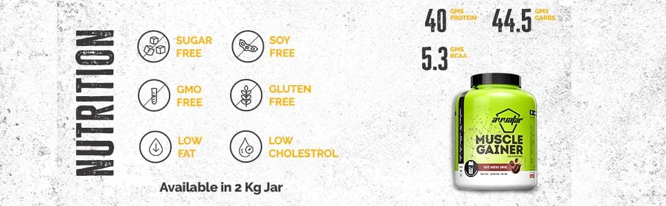 Avvatar Muscle Gainer 4kg | Belgian Chocolate | 67 Servings | Sugar ...