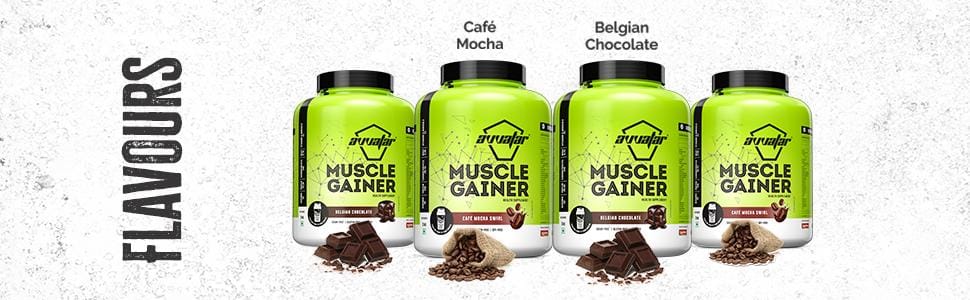 Avvatar Muscle Gainer 4kg | Belgian Chocolate | 67 Servings | Sugar ...