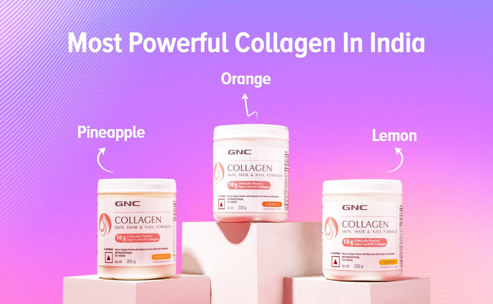 GNC Marine Collagen with Hyaluronic Acid, Biotin & Antioxidants for ...