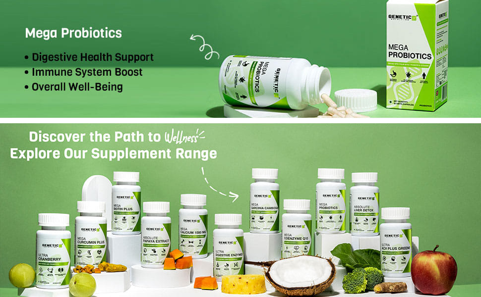 Genetic Nutrition Mega Probiotics 25 Billion CFU Supplement ...