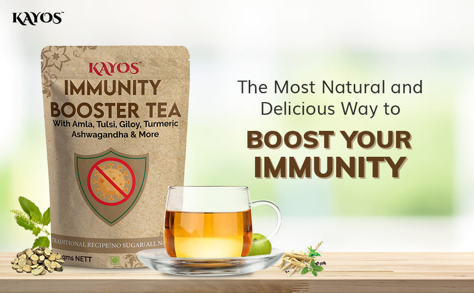 Kayos Immunity Booster Tea - Traditional Herbal Tea with Amla, Tulsi ...