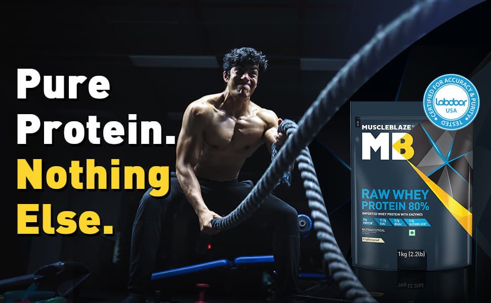 MuscleBlaze MB Raw Whey Protein Concentrate 80% with Added Digestive ...