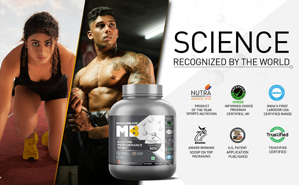 MuscleBlaze Biozyme Performance Whey Protein | Clinically Tested 50% ...
