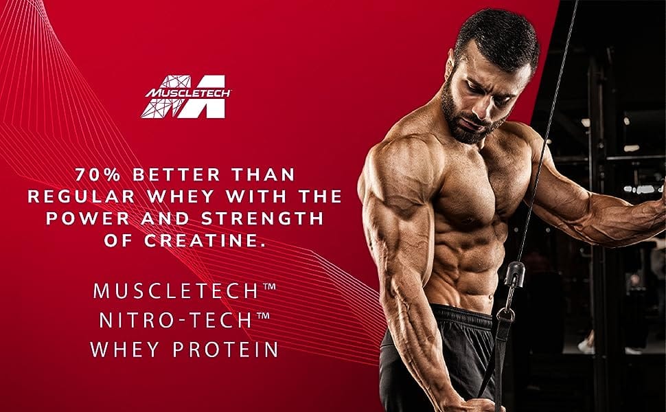 Muscle Tech Nitro-Tech Whey Protein, 1.81kg (4lbs), Milk Chocolate, 30g ...