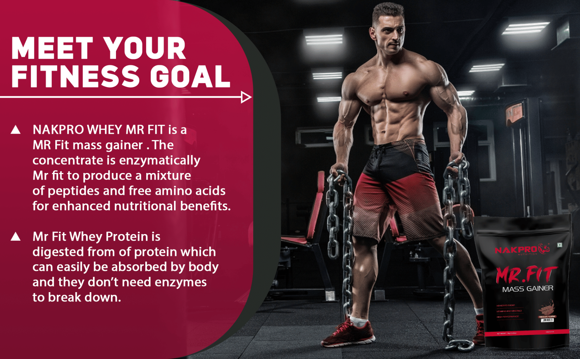 NAKPRO Mr. Fit Super Fast Weight Gainers/Mass Gainers Powder(1 Kg ...