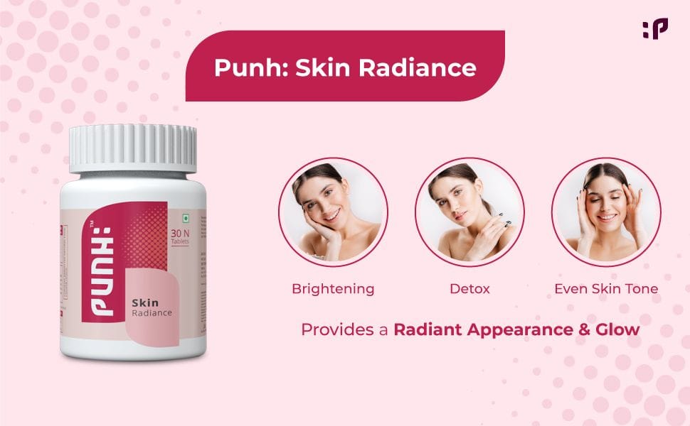 Punh Skin Radiance Tablets with Glutathione, Alpha Lipoic Acid, Rosehip ...