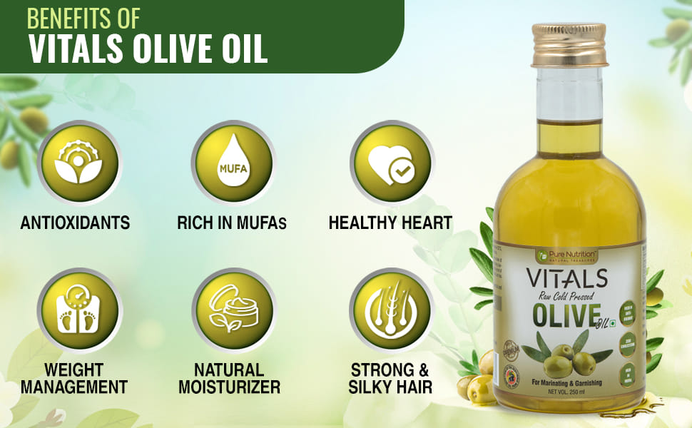 Pure Nutrition Olive Oil 250ml Vital Bottle