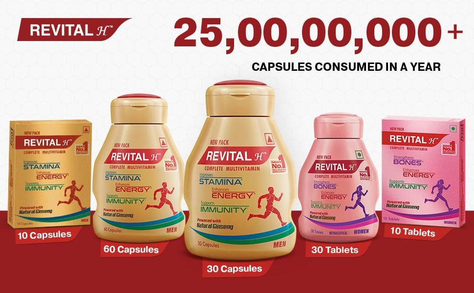 Revital H for Complete Multivitamins | 30 Tablet | Bones | Energy ...